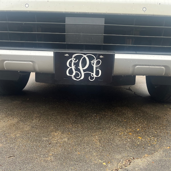 Black License Plate, Monogram Car Tag, Front License Plate Personalized ...