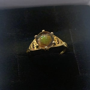 14K Gold Mood Ring Dainty Ring for Women Feeling Stone Ring - Etsy