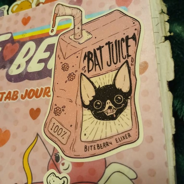 Bat Juice STICKER- Vampire Juice Box- Spooky Cute - Pastel Goth - Etsy