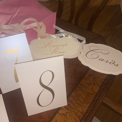 Card Sign Sign for Cards Gold Viynl Letting on Ivory Card - Etsy