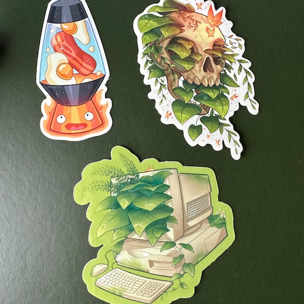 Retro PC Terrarium Sticker - Waterproof Vinyl Sticker - Dishwasher Safe ...