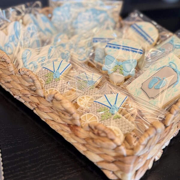 Cute Storks Baby Cookies Handmade Organic Natural Beige Brown Shower ...