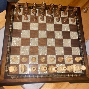 MAGNETIC 10 and 12 Inch Wooden Chess Set Board Hand Carved - Etsy