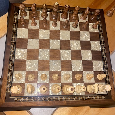 Handmade Wooden Storage Box for Standard Size Chess Pieces Chessmen Not ...