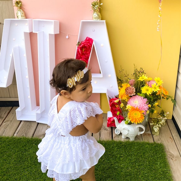 Cake Smash Outfit Girl, Cake Smash Romper, Baby Girl Boho Romper, First ...