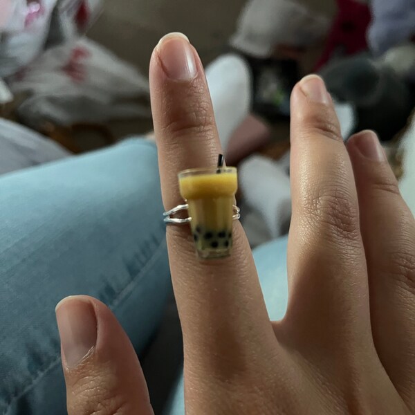 Milk Tea Ring- Boba Tea Ring, Coffee Ring, Miniature Food - Etsy