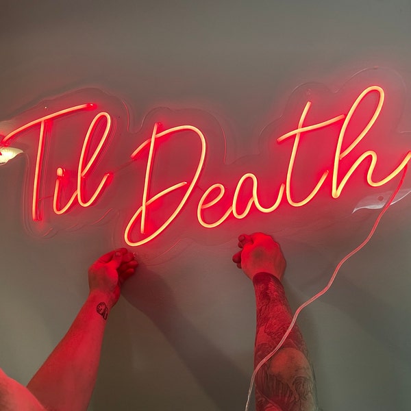 Til Death Neon Sign, Wedding Neon Sign, Custom Neon Sign, Neon Sign ...