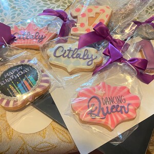 Number Custom Anniversary Cookies Set of 6 Crunchy Shortbread Cookies ...