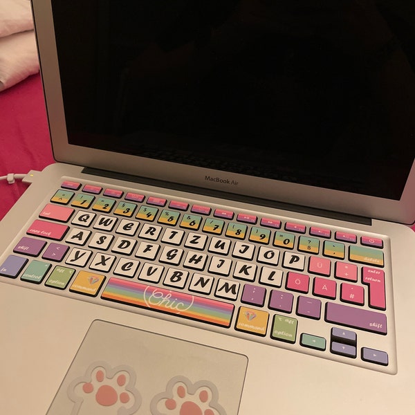 Rainbow Keyboard Stickers Laptop Keyboard Cover Vinyl MacBook Keyboard ...