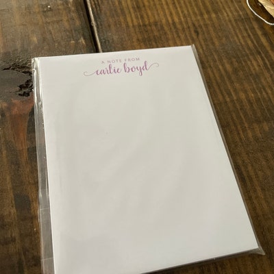 Personalized Notepad, A Note From Elegant Script Notepad, Calligraphy ...