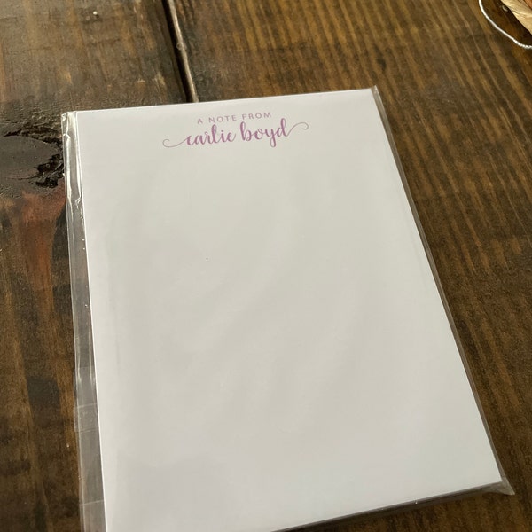 Personalized Modern Calligraphy Script Notepad, Custom A Note From ...