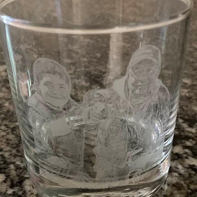 Etched Picture Rocks Glass Father's Day, Dad Gifts, Personalized ...