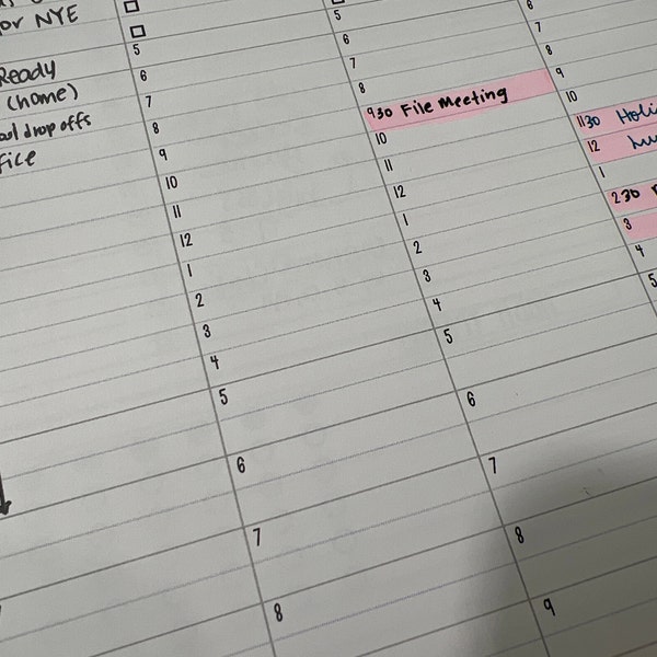 Undated Hourly Planner Inserts for Classic 9 Disc Planners Monday to ...