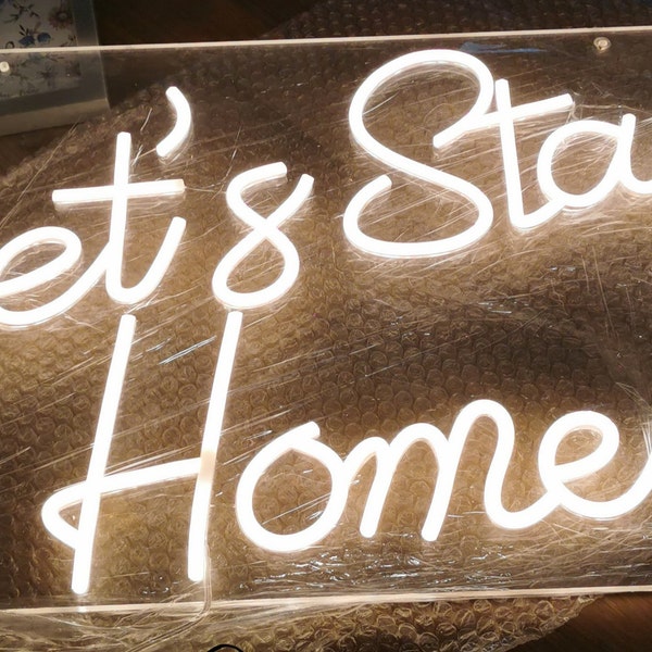 Let's Stay Home Neon Light Sign Home Decoration LED Neon Lights Art ...