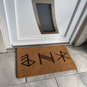 Rune Symbol Doormat Love, Family Protection and Happiness House Warming ...
