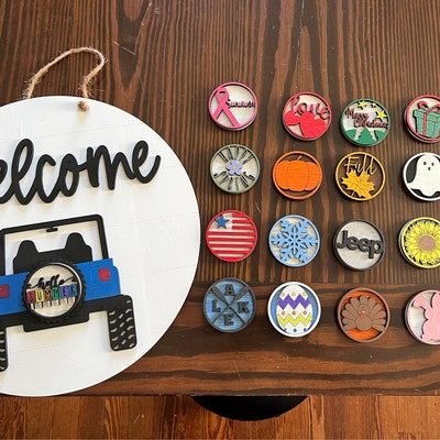 Handmade Interchangeable Jeep Welcome Door Hanger - Etsy