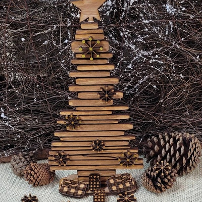 Rustic Christmas Tree SVG, Glowforge Ready File - Etsy