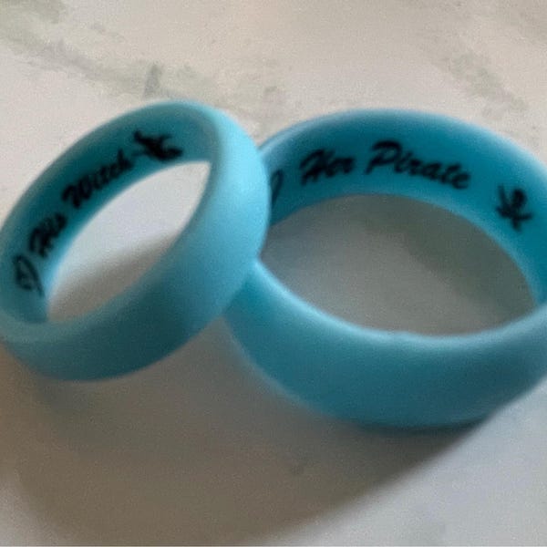 AERA Mens Thin Red Line Silicone Wedding Engagement Ring Band Flexfit ...