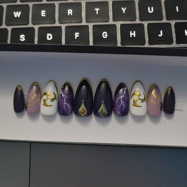 Raiden Inspired Nails - Etsy