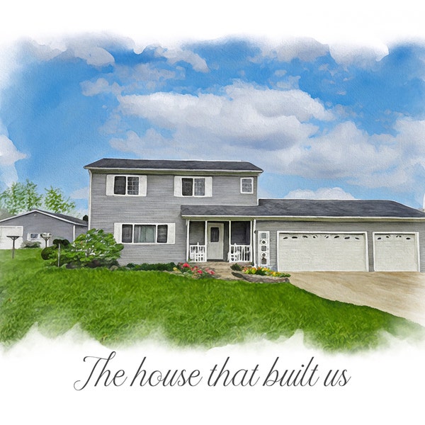 Custom Home Portrait, Watercolor House Painting, Home Painting, Realtor ...