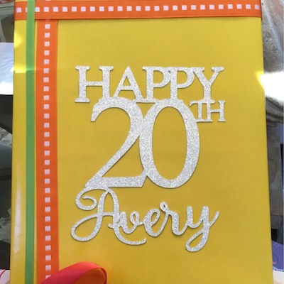 20th Birthday Cake Topper Any Age Cake Topper Happy 20th Topper ...