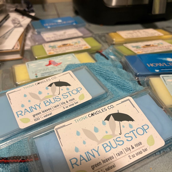 Rainy Bus Stop Snap Bar | Anime Inspired Snap Bar | Hand Poured Vegan ...