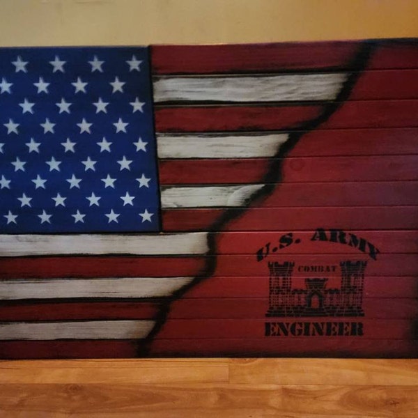 Premium Large American Flag With Combat Engineer Logo - Etsy