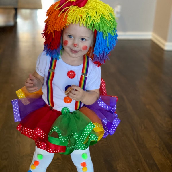 Clown Costume Halloween Costumes Baby Hat Baby Girl Clown Wig Pageant ...