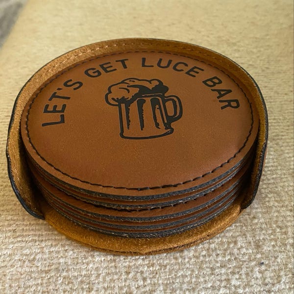 Personalized Bar Coasters, Set of 6 Coasters With Bar Name and Beer Mug ...