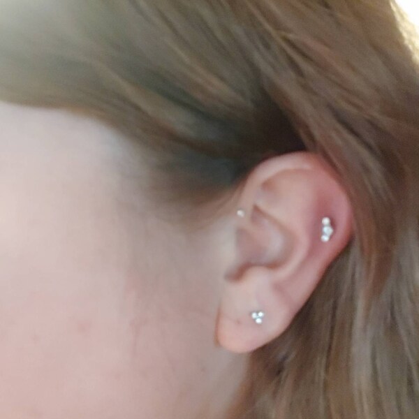 14K Solid Gold Heart/star CZ THREADLESS Push Pin Flat Back 16G/18G/20G ...