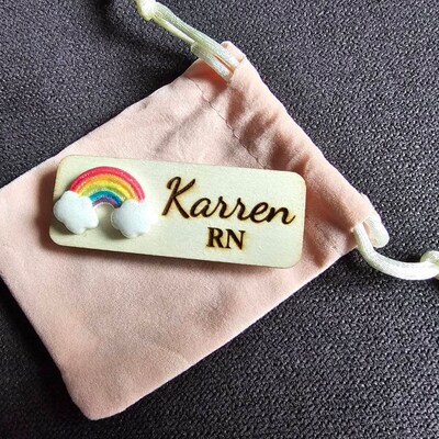 Personalized 3D Pill Wooden Nurse Name Tag With Magnetic Backing or Pin ...