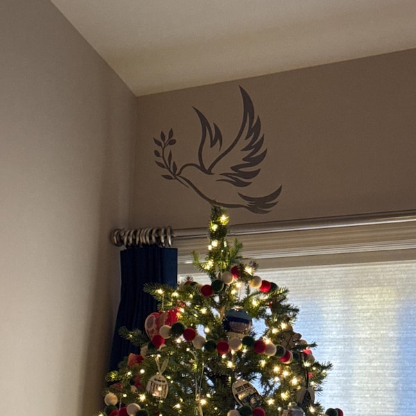 Peace Dove Tree Topper Gold Olive Branch Gift Idea Sale Metal Wall ...