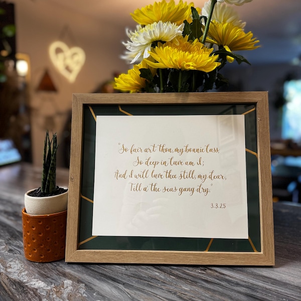 Custom Handwritten Calligraphy Print, Love Letter, Scripture Verse - Etsy