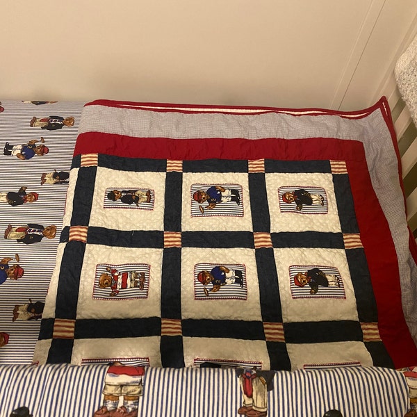 Polo Bears Crib Quilt - Large Size (shown) Blocks Set 5X6 - Etsy