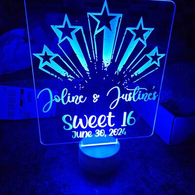 Led Centerpiece, Custom Led Light, Led Acrylic Sign, Night Light, Led ...