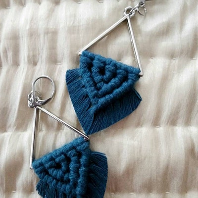 Triangle Macrame Earrings Custom Macrame Earrings Boho Earrings ...
