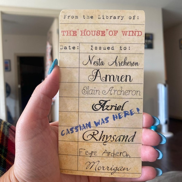 ACOTAR House of Wind Library Card Bookmark | A Court of Thorns and ...