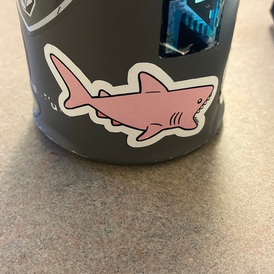 Pink Shark Sticker, Ocean Stickers, Shark Stickers, Vinyl Stickers ...