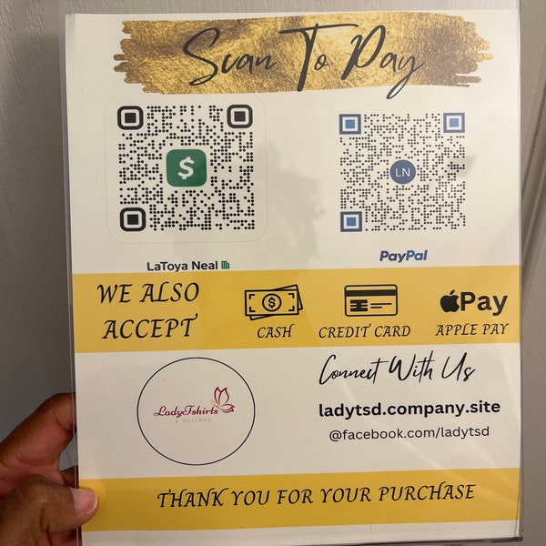 Editable QR Code Sign, Scan to Pay Template, Venmo, Scan to Pay Sign ...