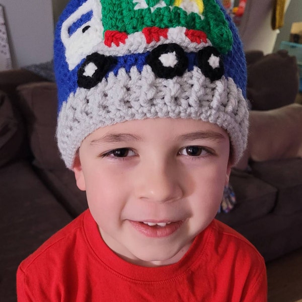 Crochet PATTERN for Garbage Truck Hat; Waste Management Truck Beanie ...