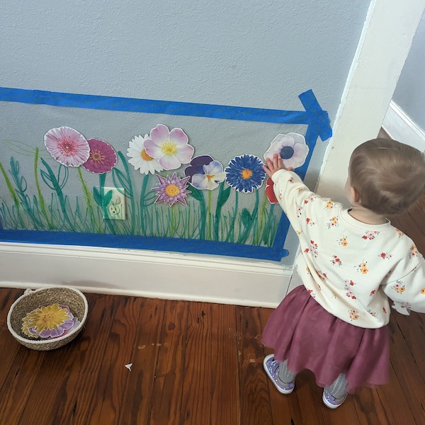 Flower Symmetry Puzzles, Matching Cards, Toddler Preschool Activity - Etsy