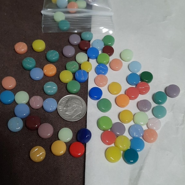 100 Colorful Mini Round Glass Mosaic Tiles (8mm) - Etsy