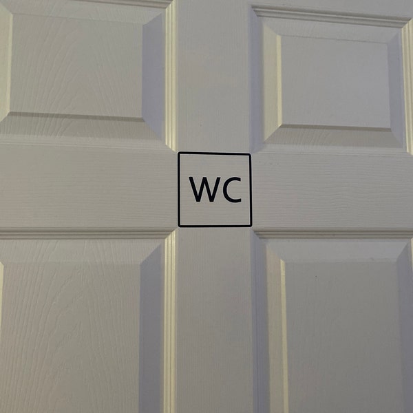 WC SIGN, Toilet Sticker, - Thevinylcreations - Bathroom Stickers ...