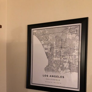 Los Angeles Map Print LA Map Print Minimalistic Wall Art Poster City ...