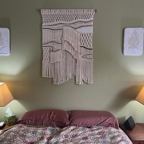 Modern Wall Art Macrame for Studio Decor, Textured Textile Tapestry for ...