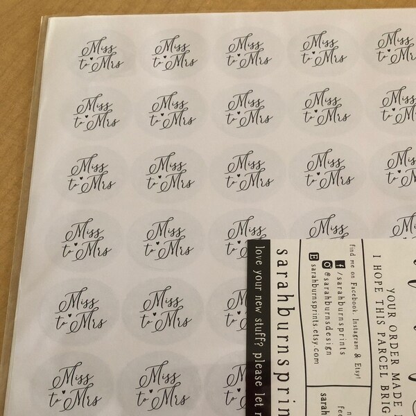 Bridal Shower Sticker, Miss to Mrs Label, Bride Shower Labels, Bridal ...