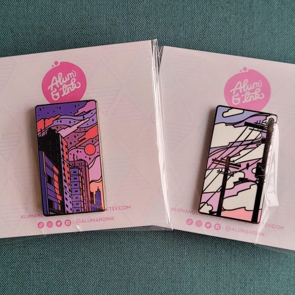 Halcyon Sunset Enamel Pin - Etsy