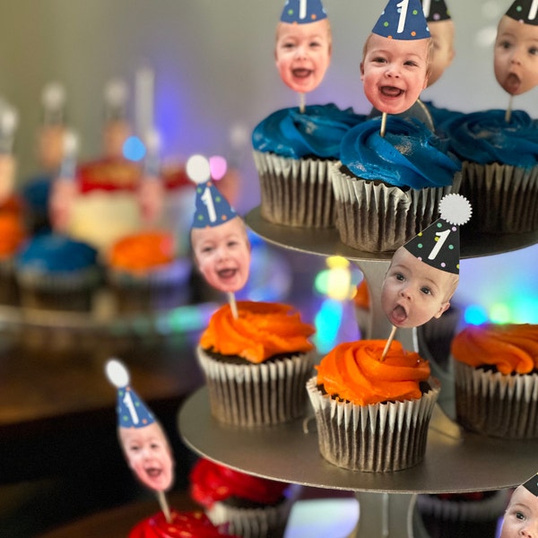 Custom Face Cupcake Toppers, Personalized Cupcake Toppers for Birthday ...