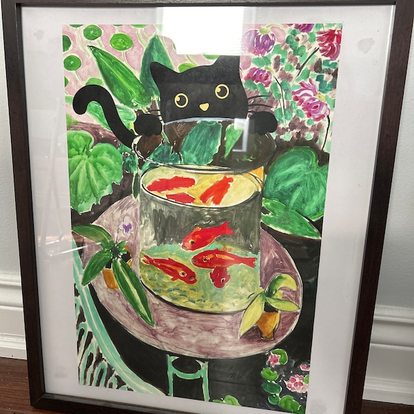 Henri Matisse Gold Fish With Black Cat Poster, Henri Matisse Wall Art ...