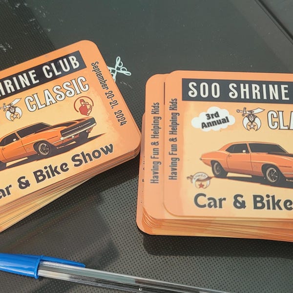Car Show Magnetic Dash Plaque Full Color Pack of 25 - Etsy